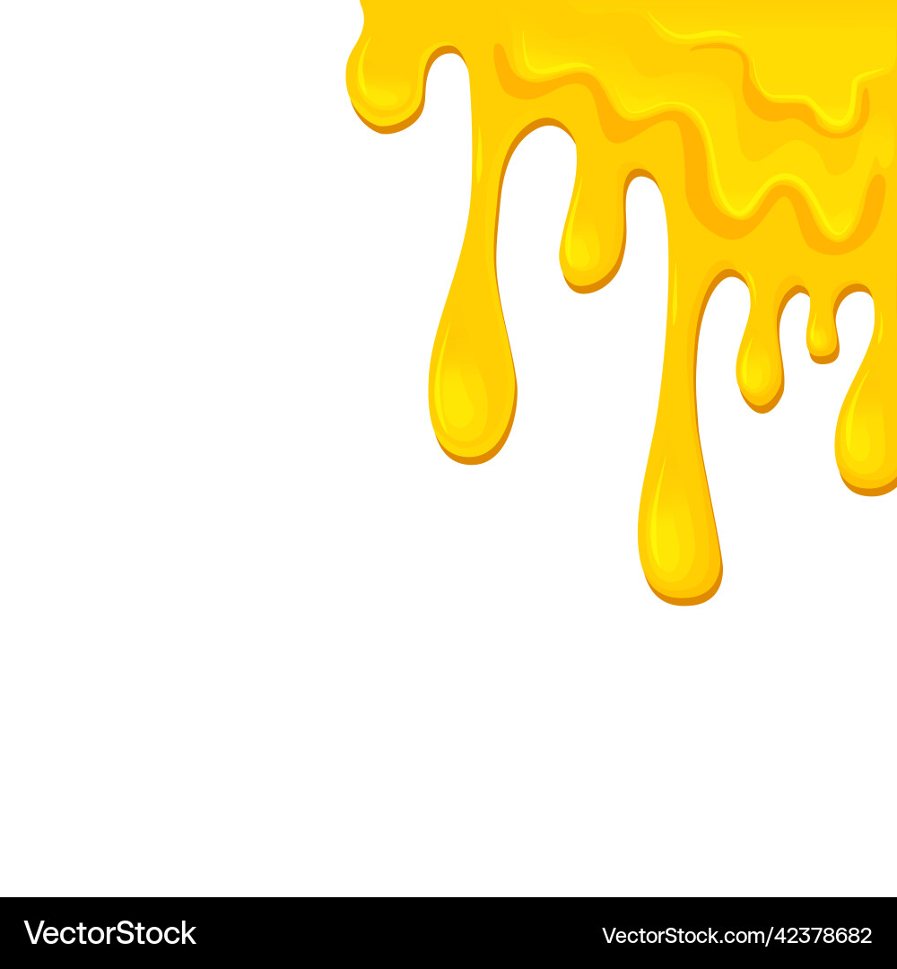 Flowing melted cheese isolated on white background