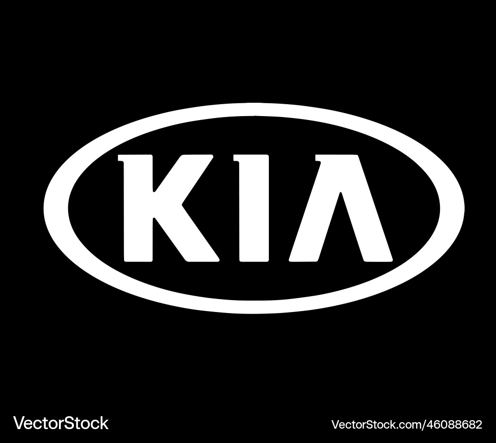 Kia logo brand symbol black and white design Vector Image