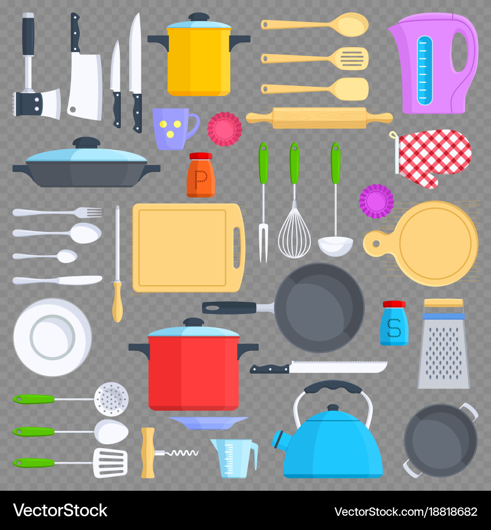 Kitchenware & Cookware Icons Royalty Free Vector Image