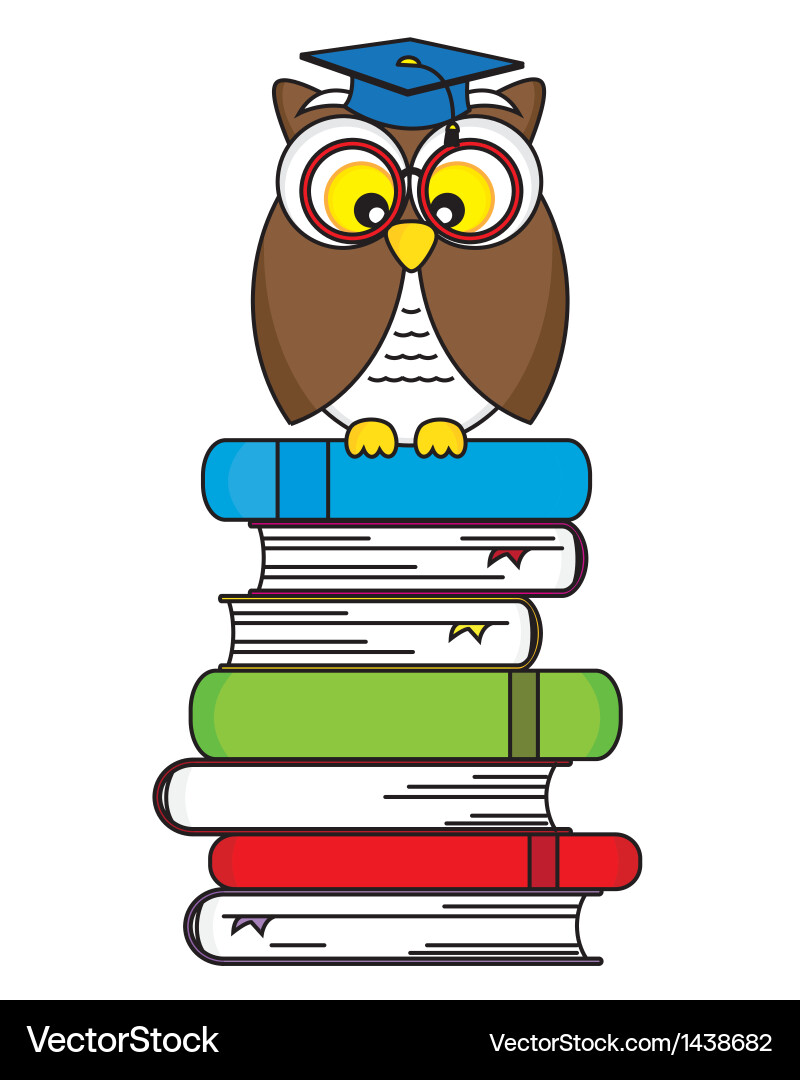 Owl with glasses and graduation cap Royalty Free Vector