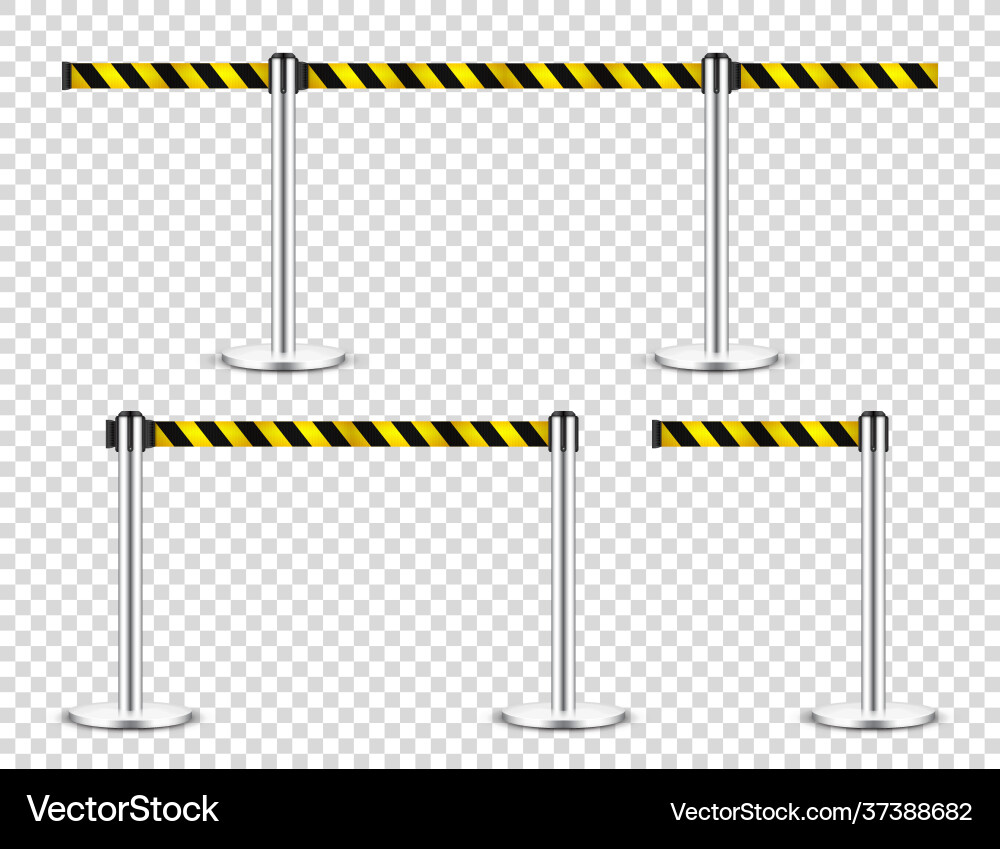 Realistic retractable belt stanchion Royalty Free Vector