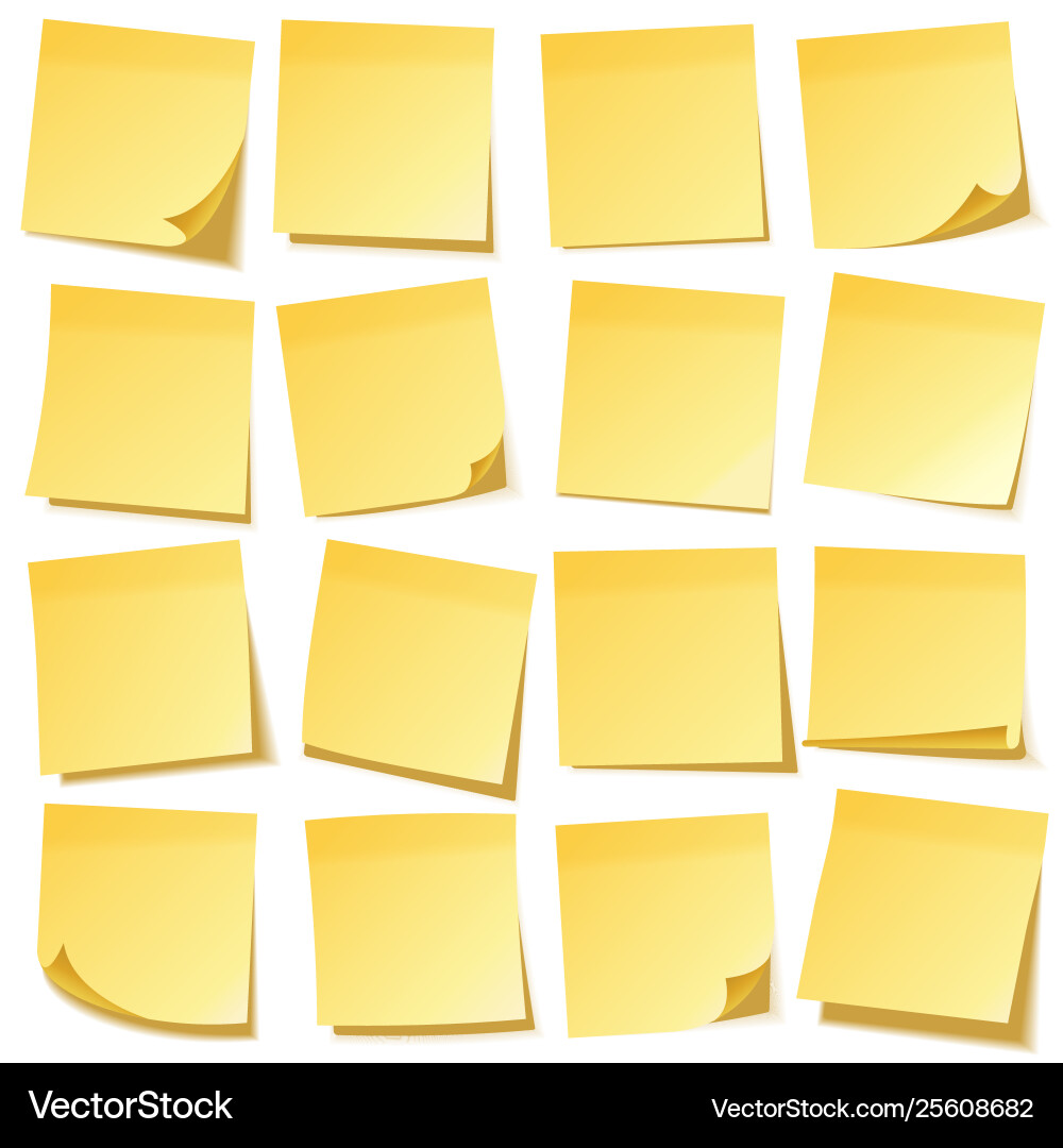 Realistic Yellow Sticky Note Royalty Free Vector Image