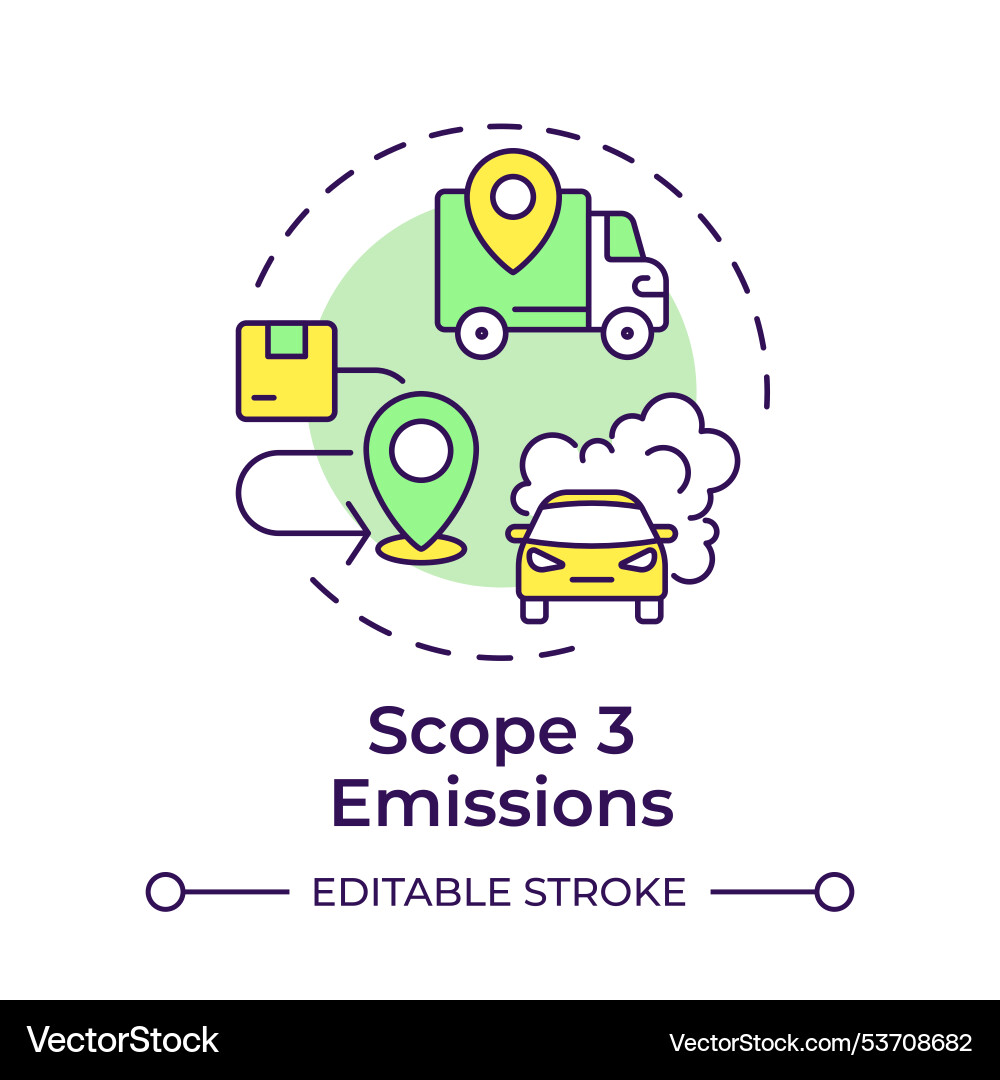 Scope 3 emissions multi color concept icon Vector Image