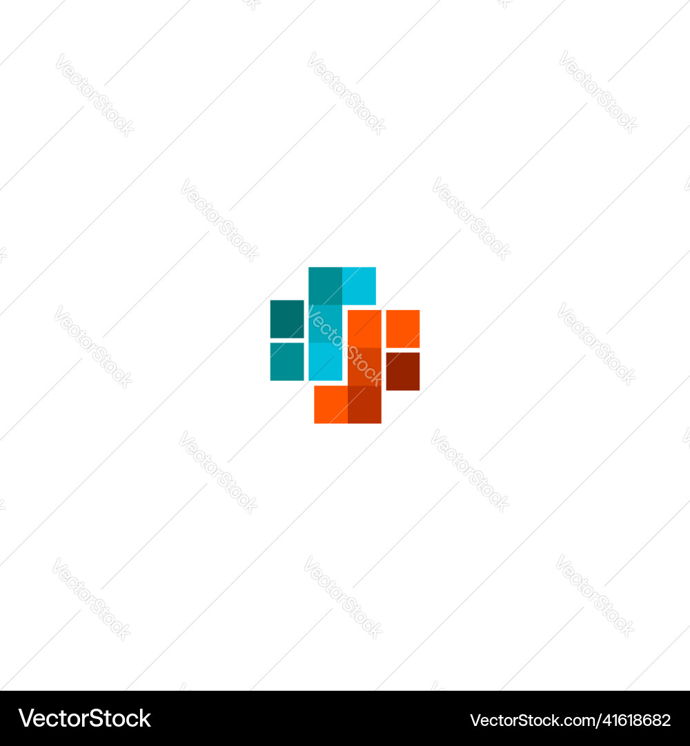 Square shape colored logo Royalty Free Vector Image