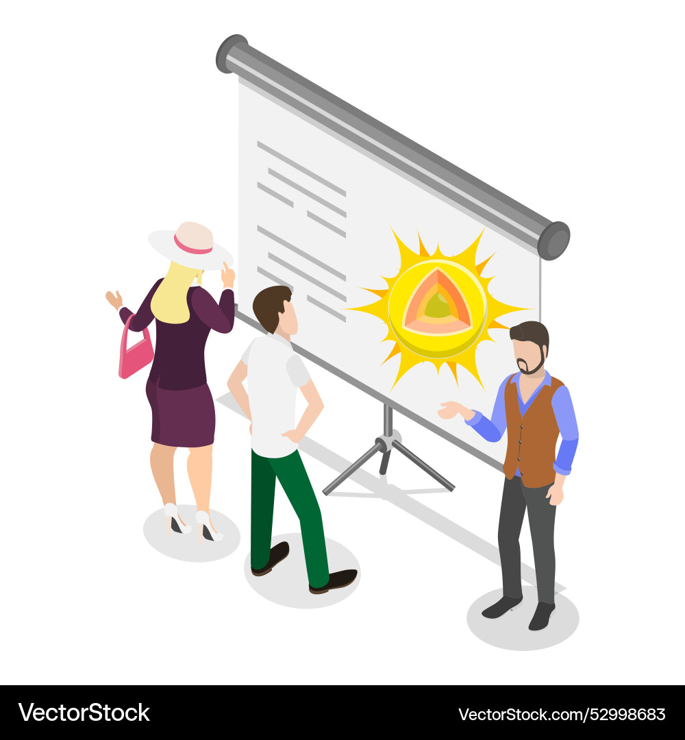 3d isometric flat set of planetarium Royalty Free Vector