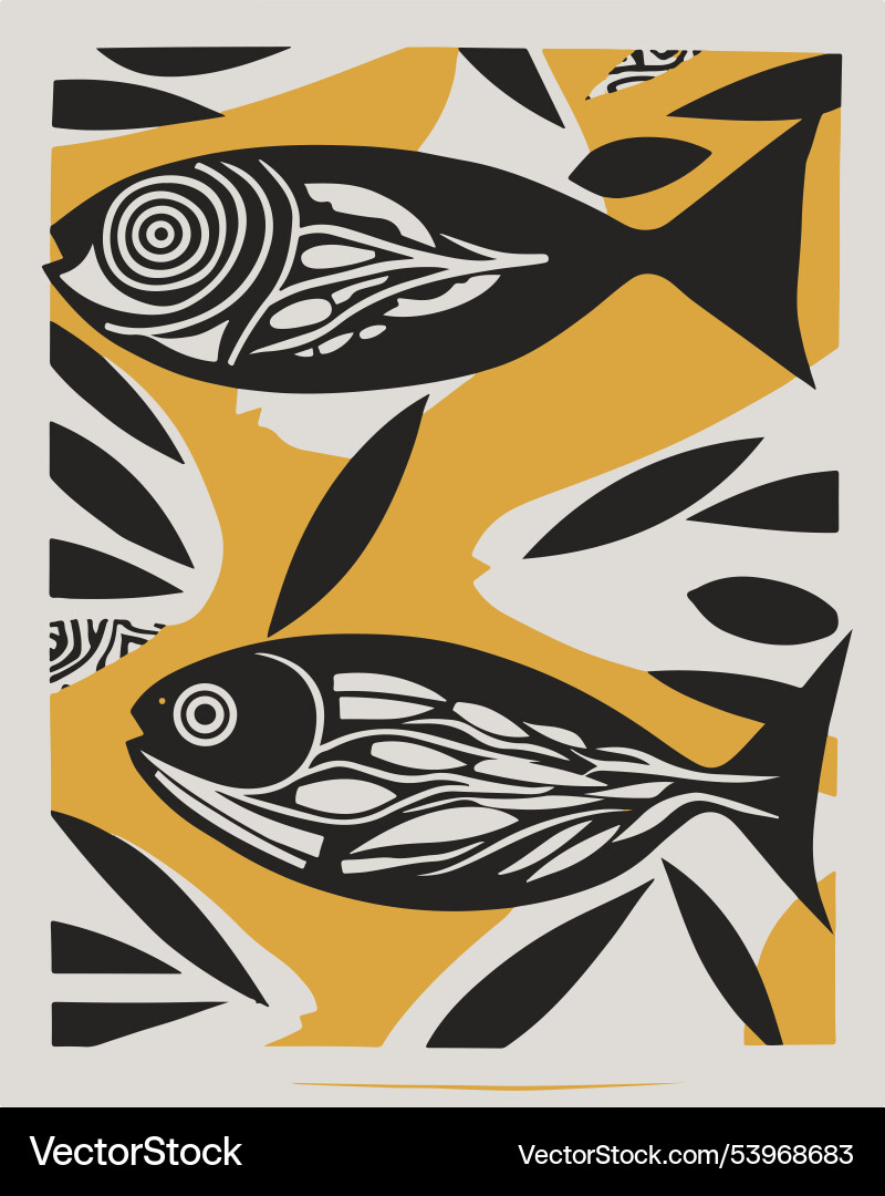 Abstract fish art Royalty Free Vector Image - VectorStock