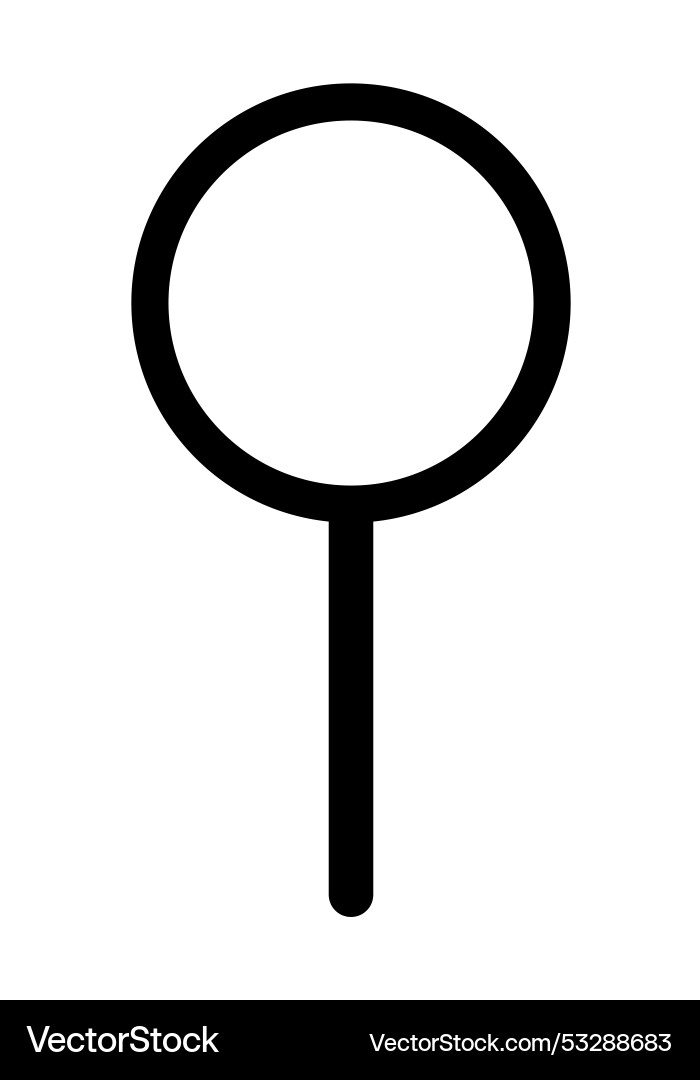 Black circle with vertical line symbol resembling Vector Image