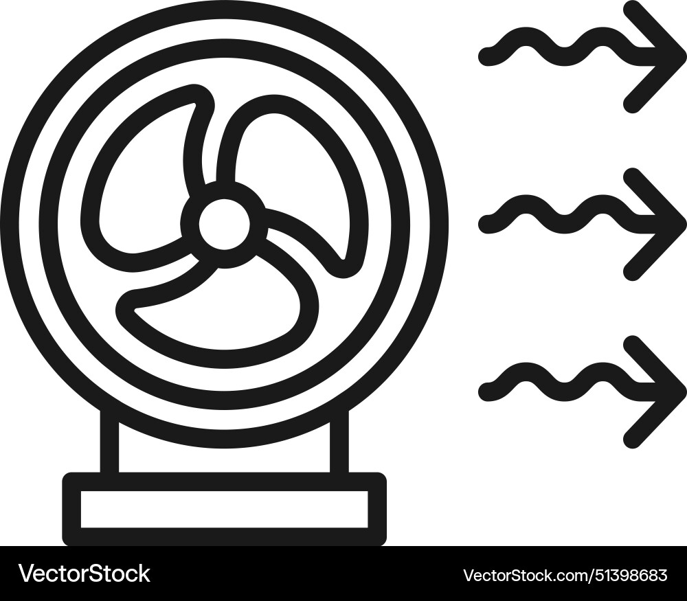 Duct fan icon with airflow symbol Royalty Free Vector Image