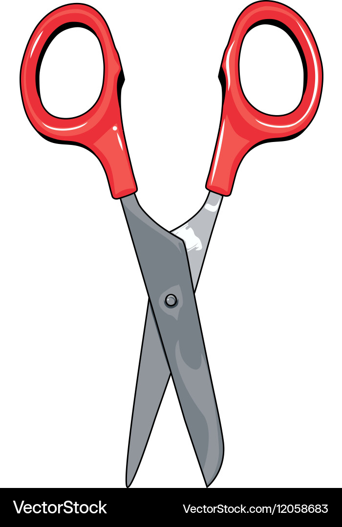 Red scissors Royalty Free Vector Image - VectorStock