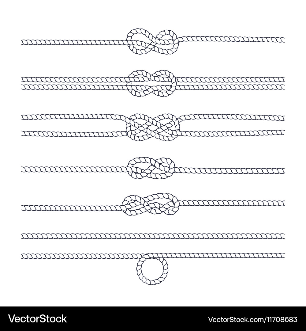 Rope knot on a white background Royalty Free Vector Image