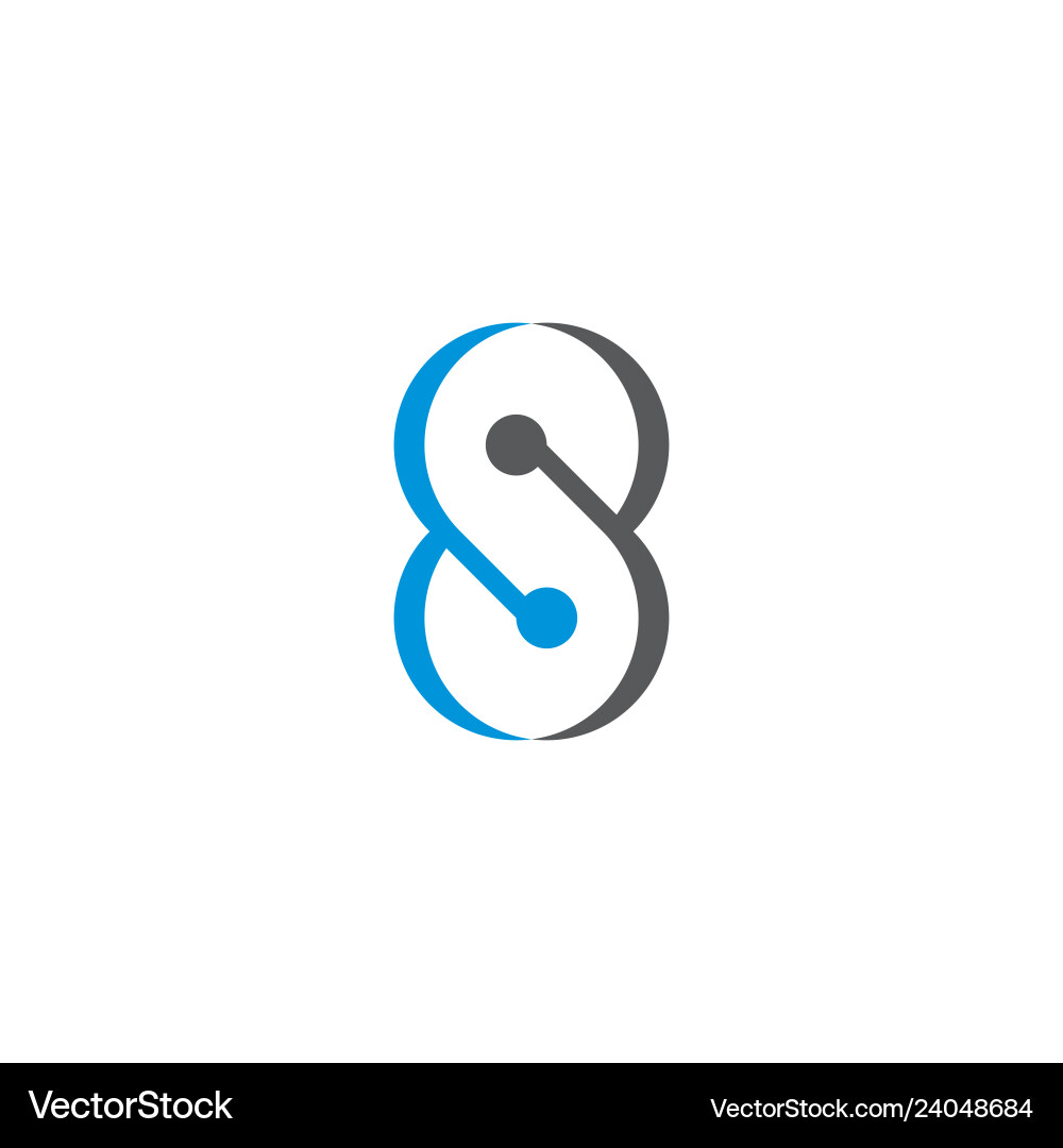 8 number icon eight infinity logo Royalty Free Vector Image