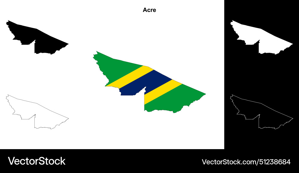 Acre outline map Royalty Free Vector Image - VectorStock