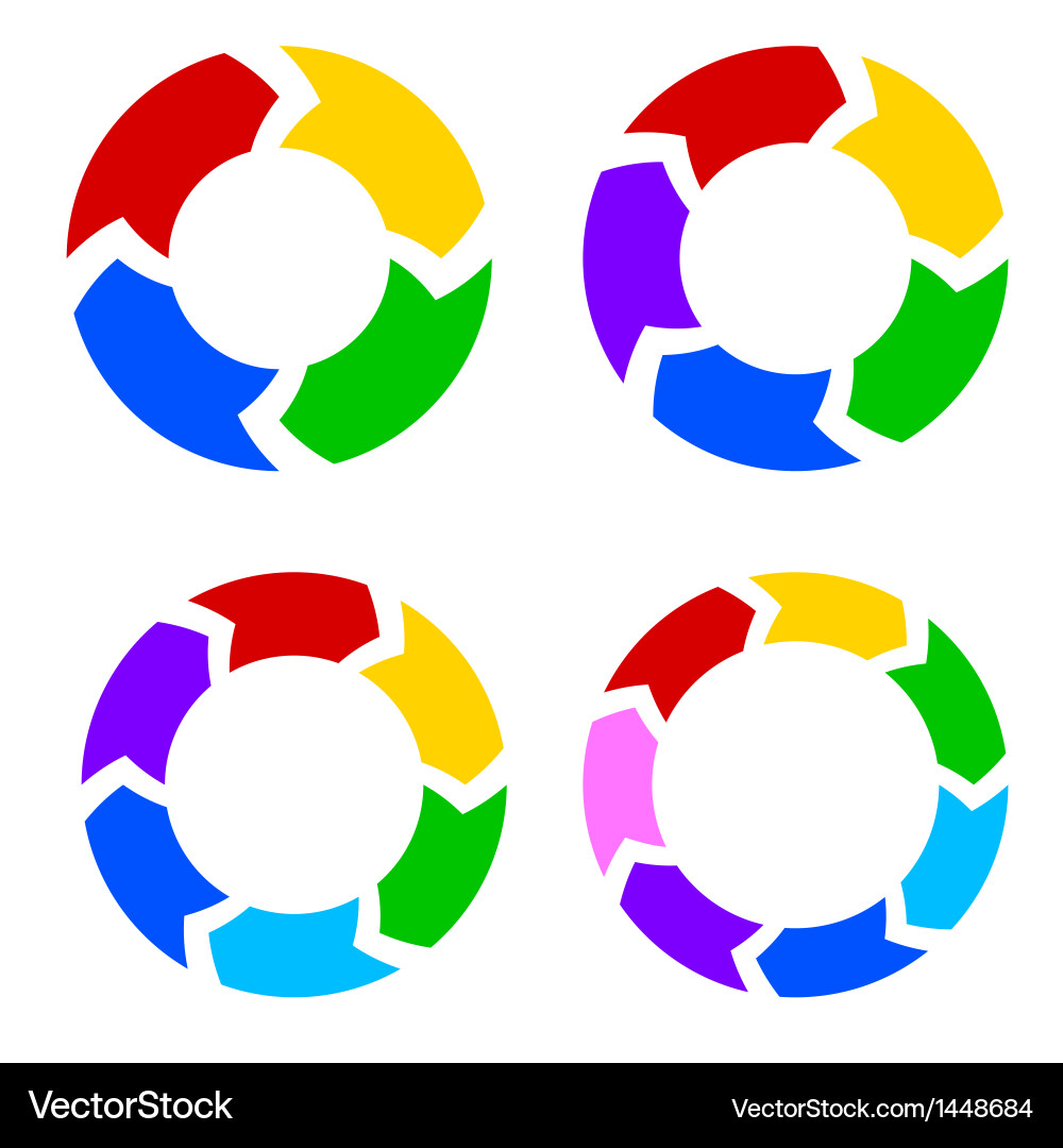 Color circle arrows set Royalty Free Vector Image