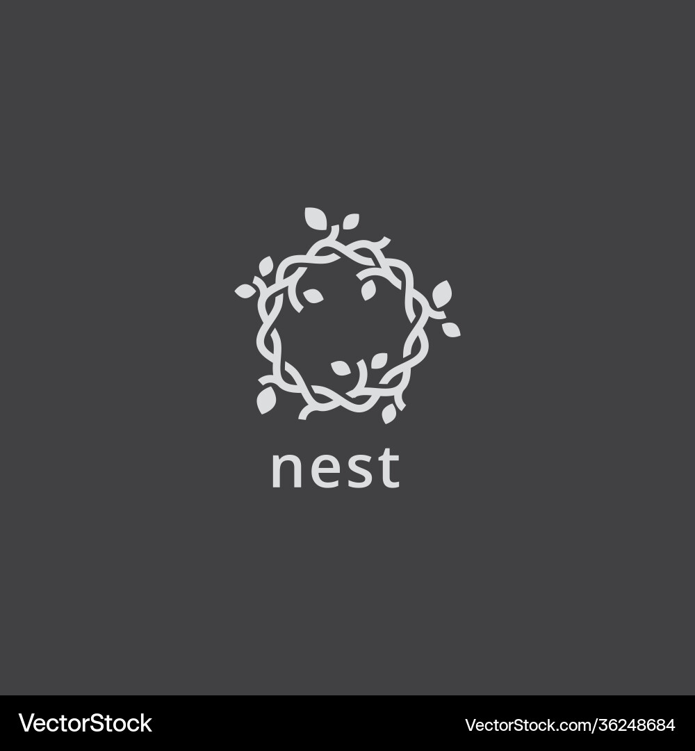 Creative nest logo design Royalty Free Vector Image