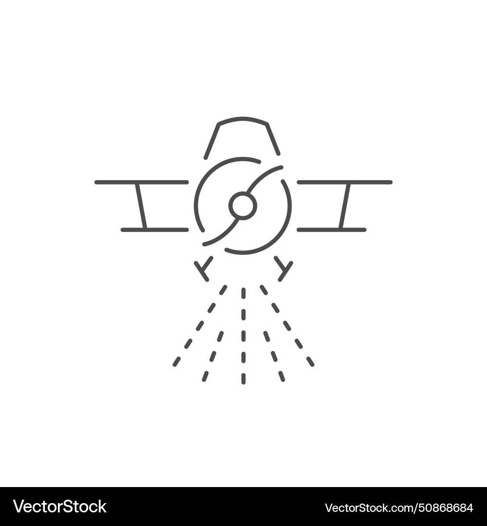 Crop dusting line outline icon Royalty Free Vector Image