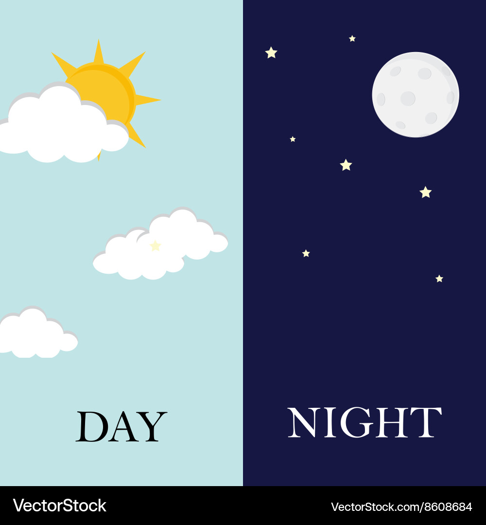Day and night concept Royalty Free Vector Image