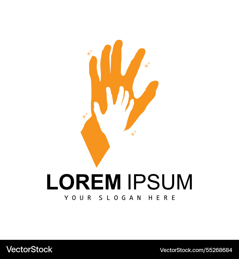 Hand logo teamwork team company design body Vector Image
