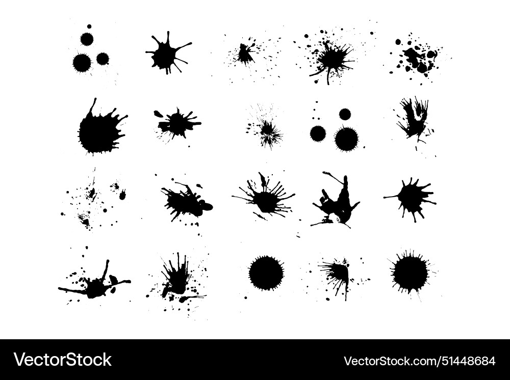 Ink splatter grunge liquid paint splashes and Vector Image