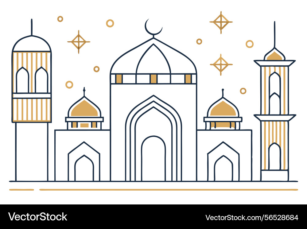 Islamic architecture with domes minarets Vector Image