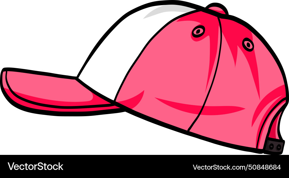 Rosa Hut Snapback Cap doodle Zeichnung Kunst Vektorbild