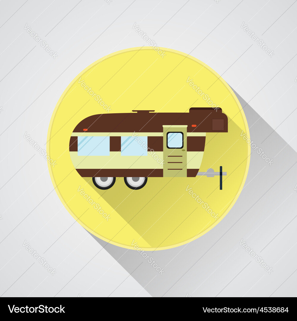 Rv camping icon logo and badge caravan button Vector Image