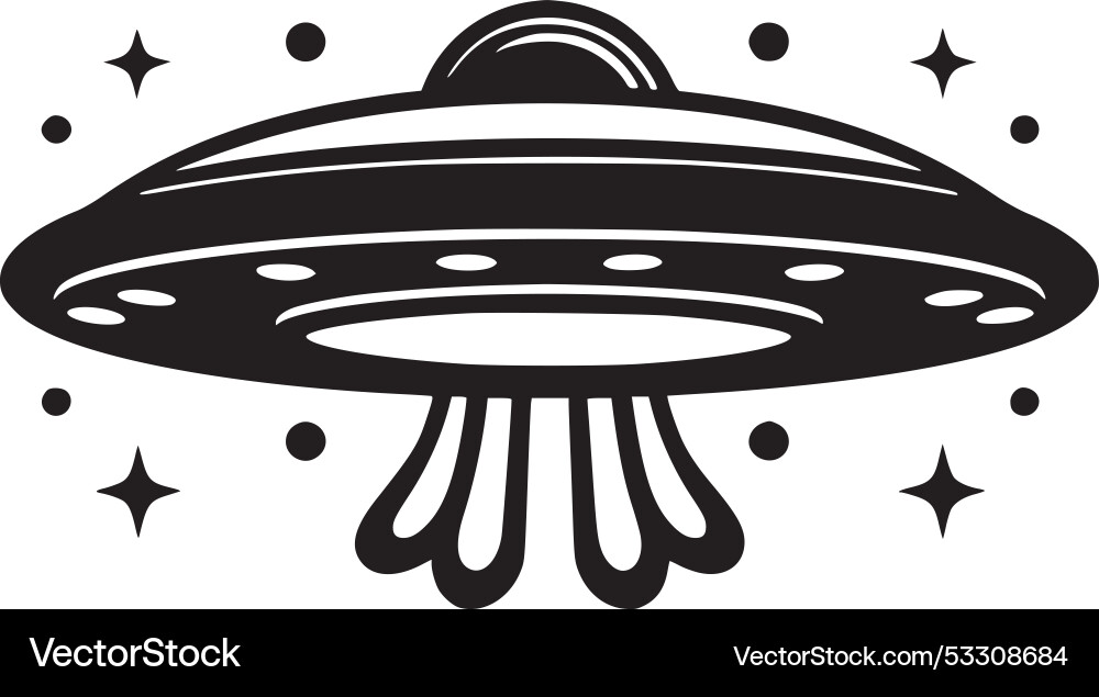 Ufo - minimalist and flat logo Royalty Free Vector Image