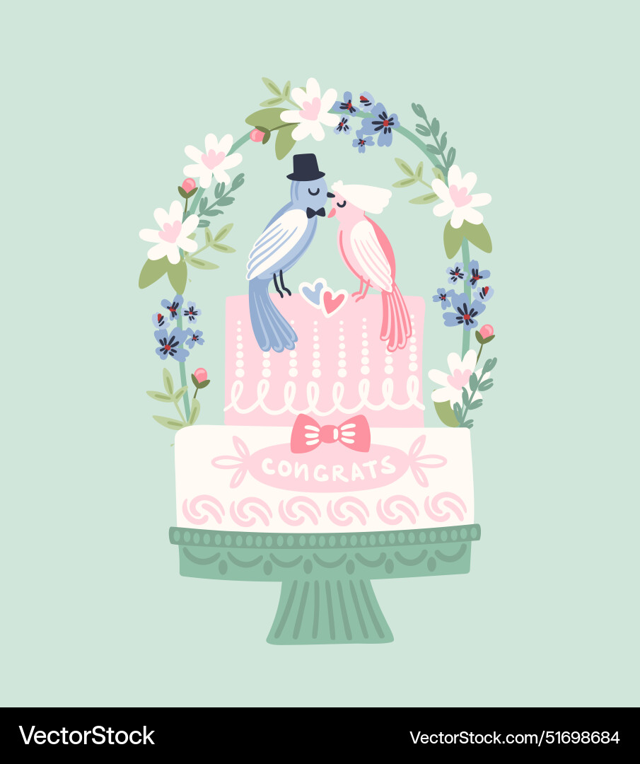 Wedding cake isolated design Royalty Free Vector Image