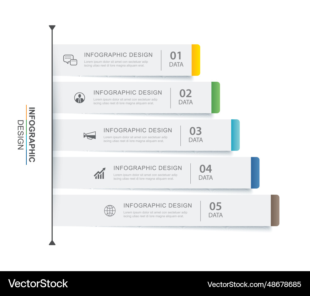 5 data infographics tab paper index template Vector Image 5 data infographics tab paper index template Vector Image