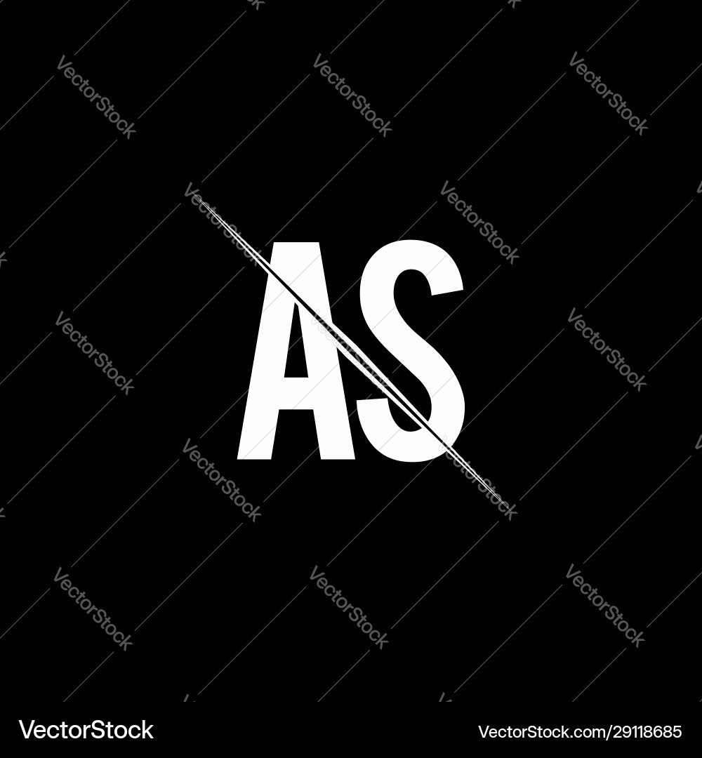 As logo monogram with slash style design template Vector Image