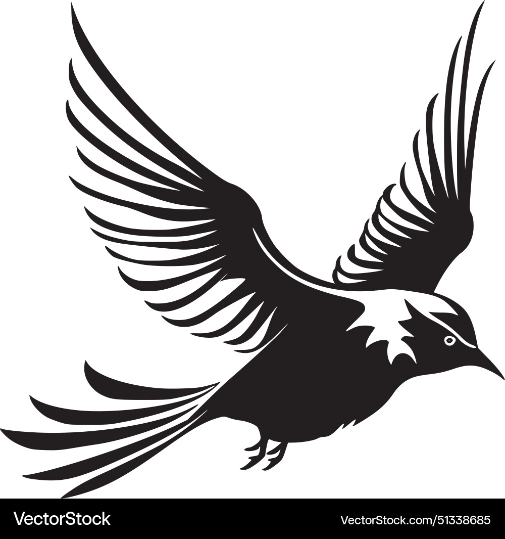 Bird - black and white Royalty Free Vector Image