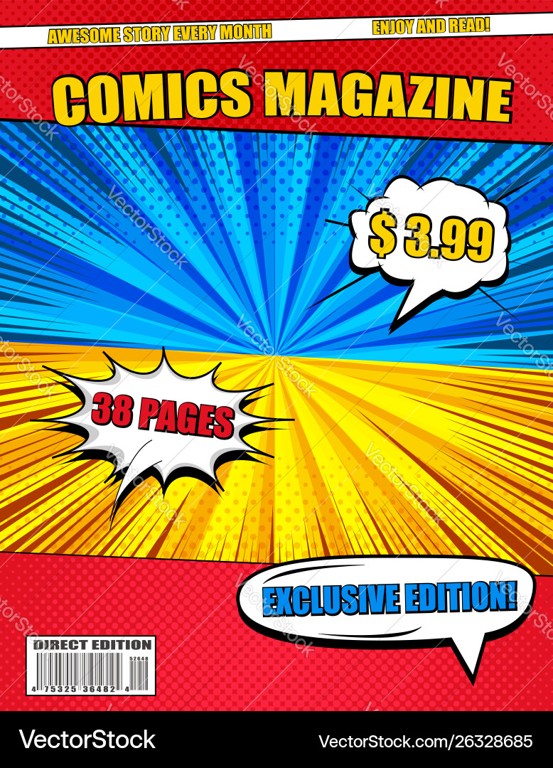 Bright comics magazine Royalty Free Vector Image