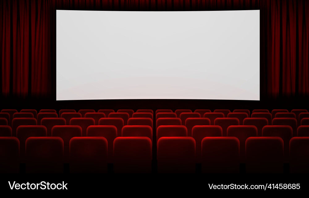Cinema white screen in the Royalty Free Vector Image