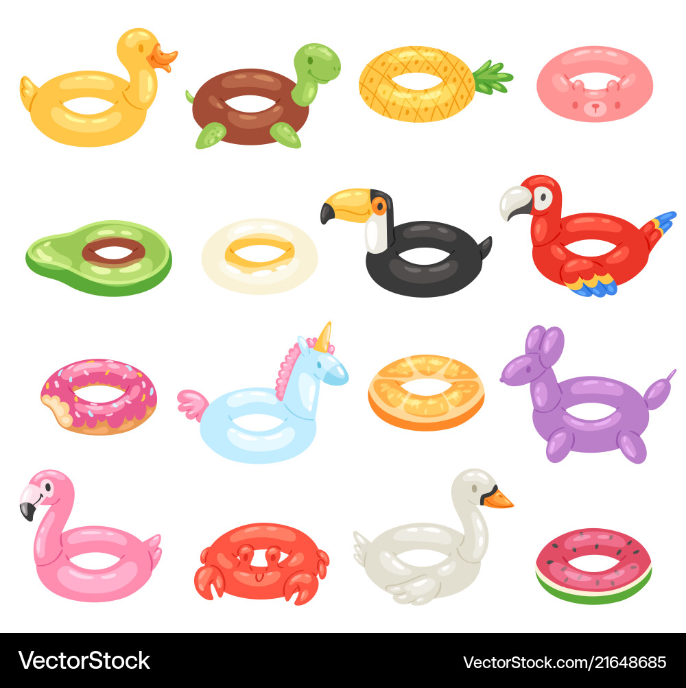 Colorful Inflatable Pool Toys Royalty Free Vector Image