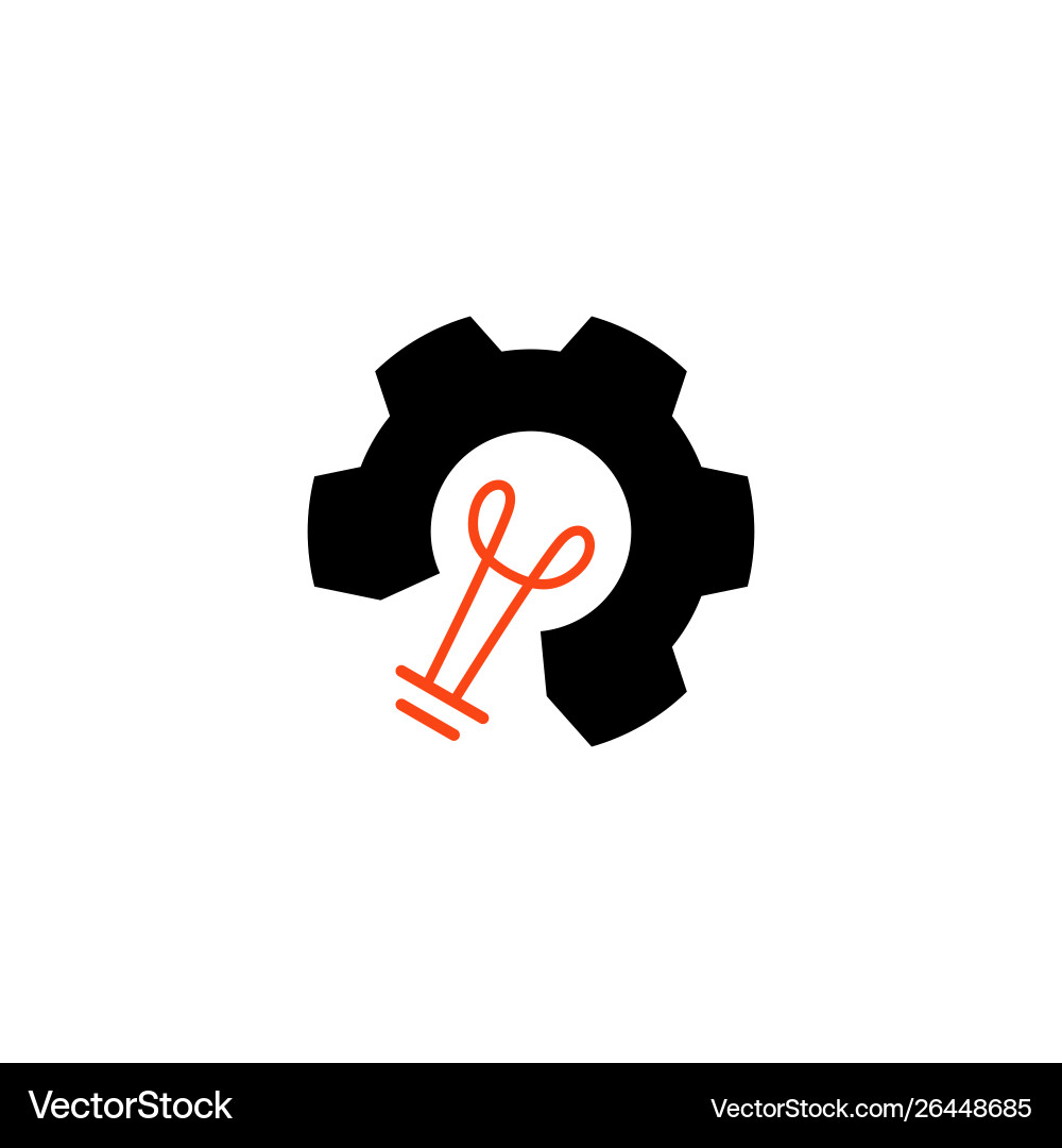 Creative Gear & Lightbulb Idea Royalty Free Vector Image