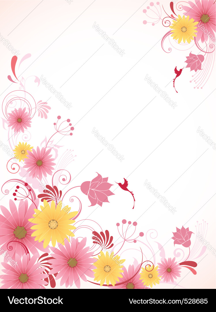 Floral background with pink flowers Royalty Free Vector