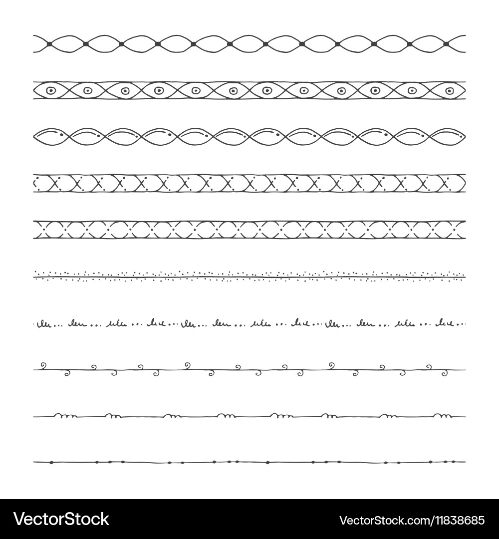 Hand drawn borders design elements Royalty Free Vector Image