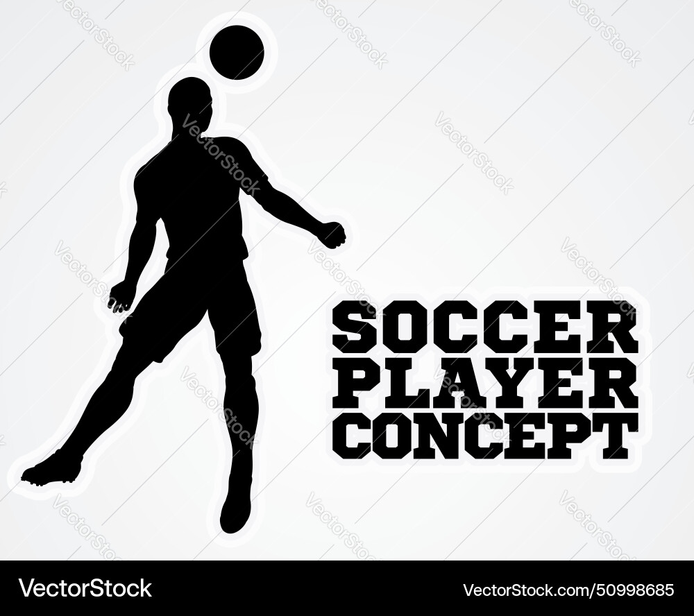 Header soccer football player silhouette Vector Image