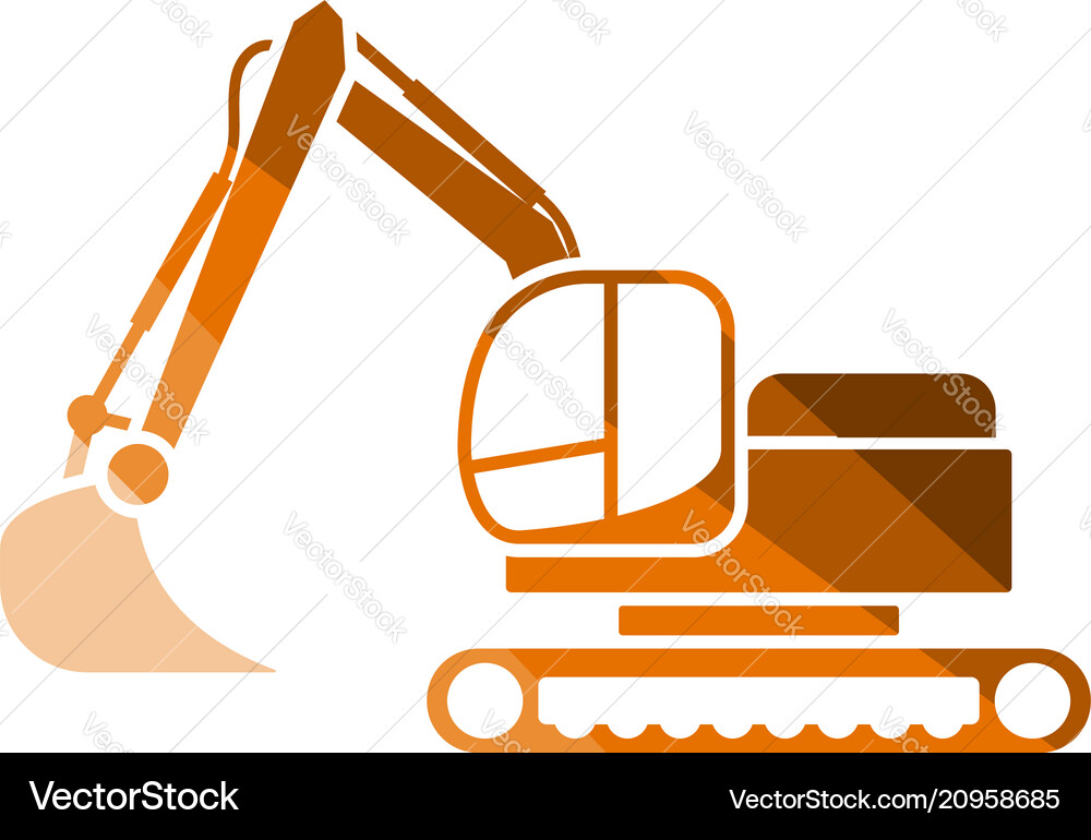 Icon of construction excavator Royalty Free Vector Image