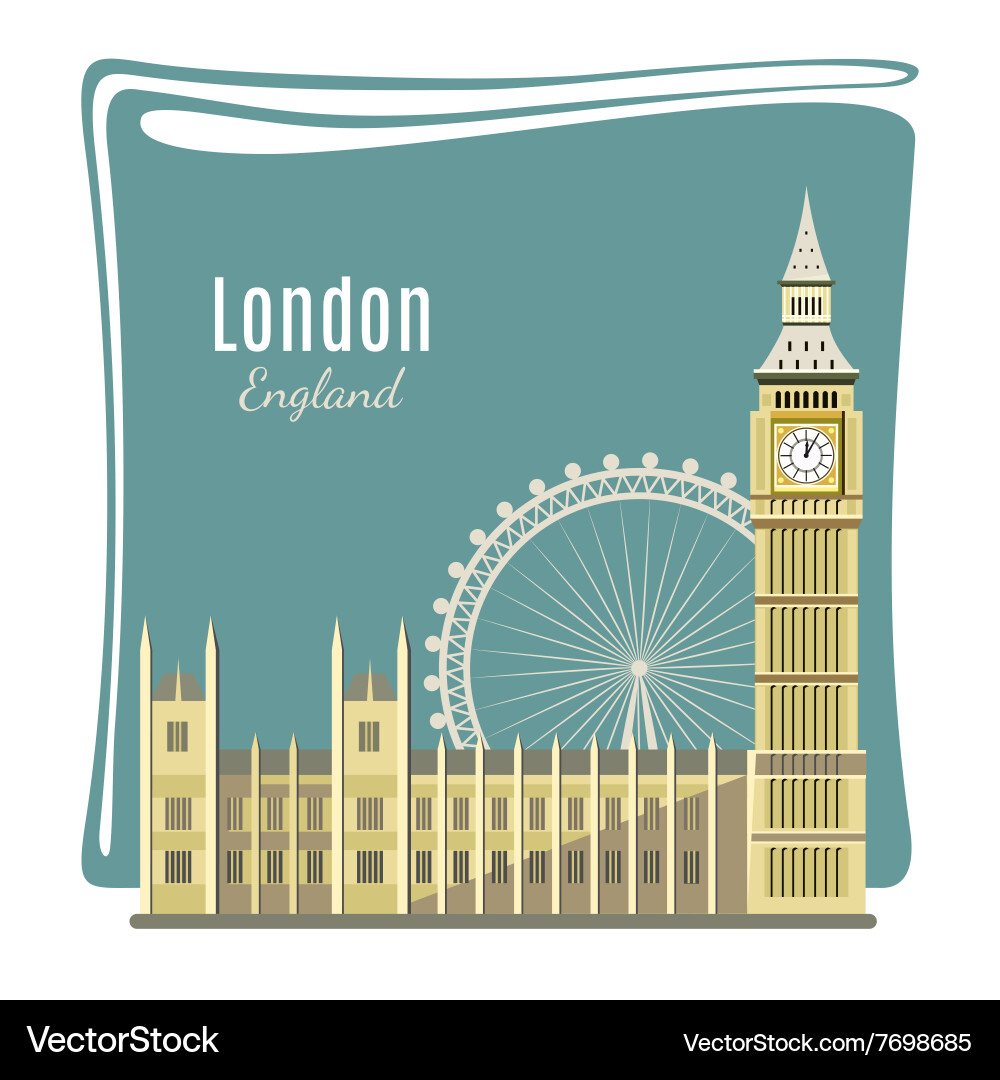 London landmarks detailed Royalty Free Vector Image