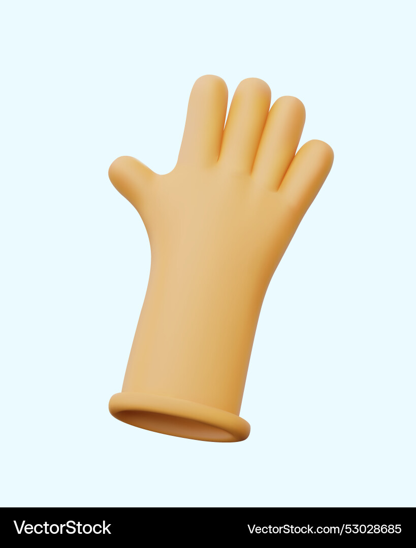 Long yellow rubber glove realistic Royalty Free Vector Image