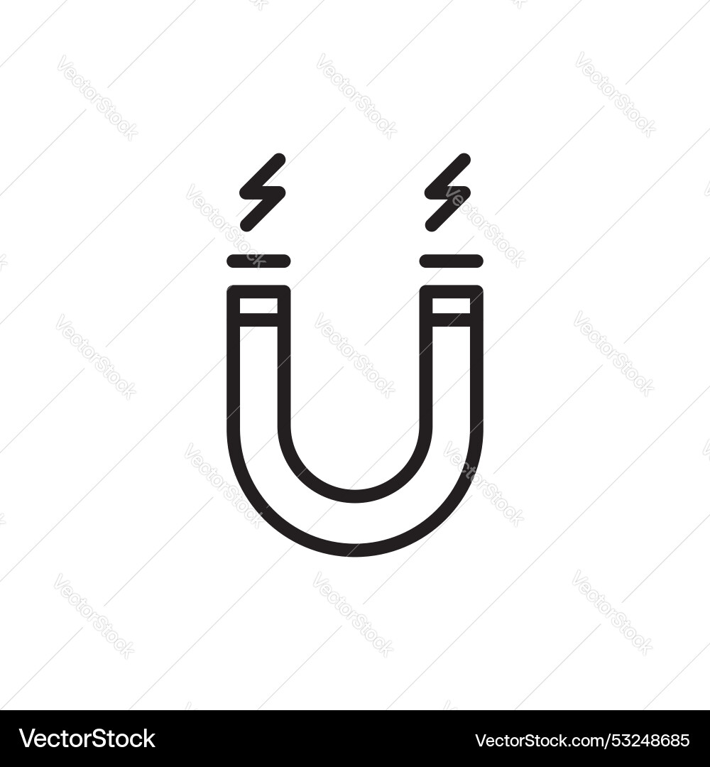 Magnet icon set electromagnetic technology symbol Vector Image