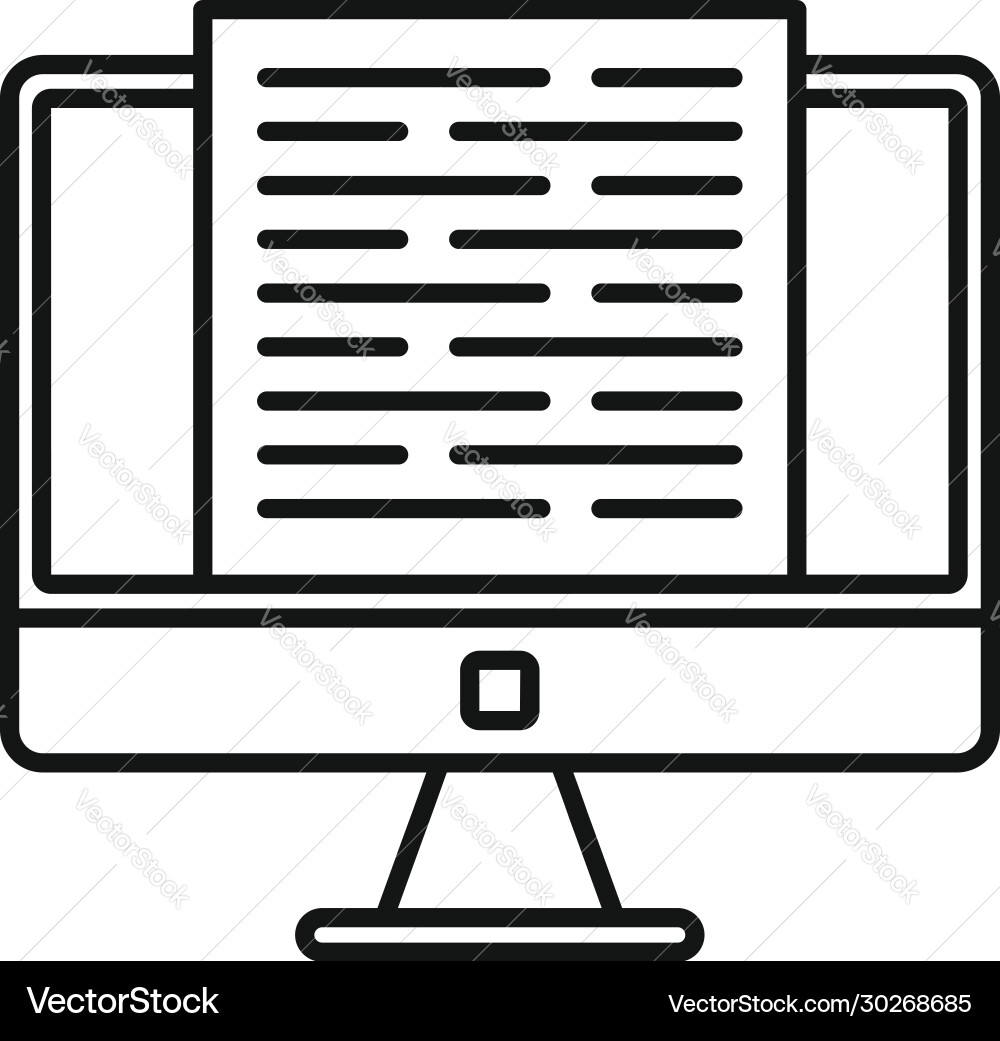 Modern computer editor icon outline style Vector Image