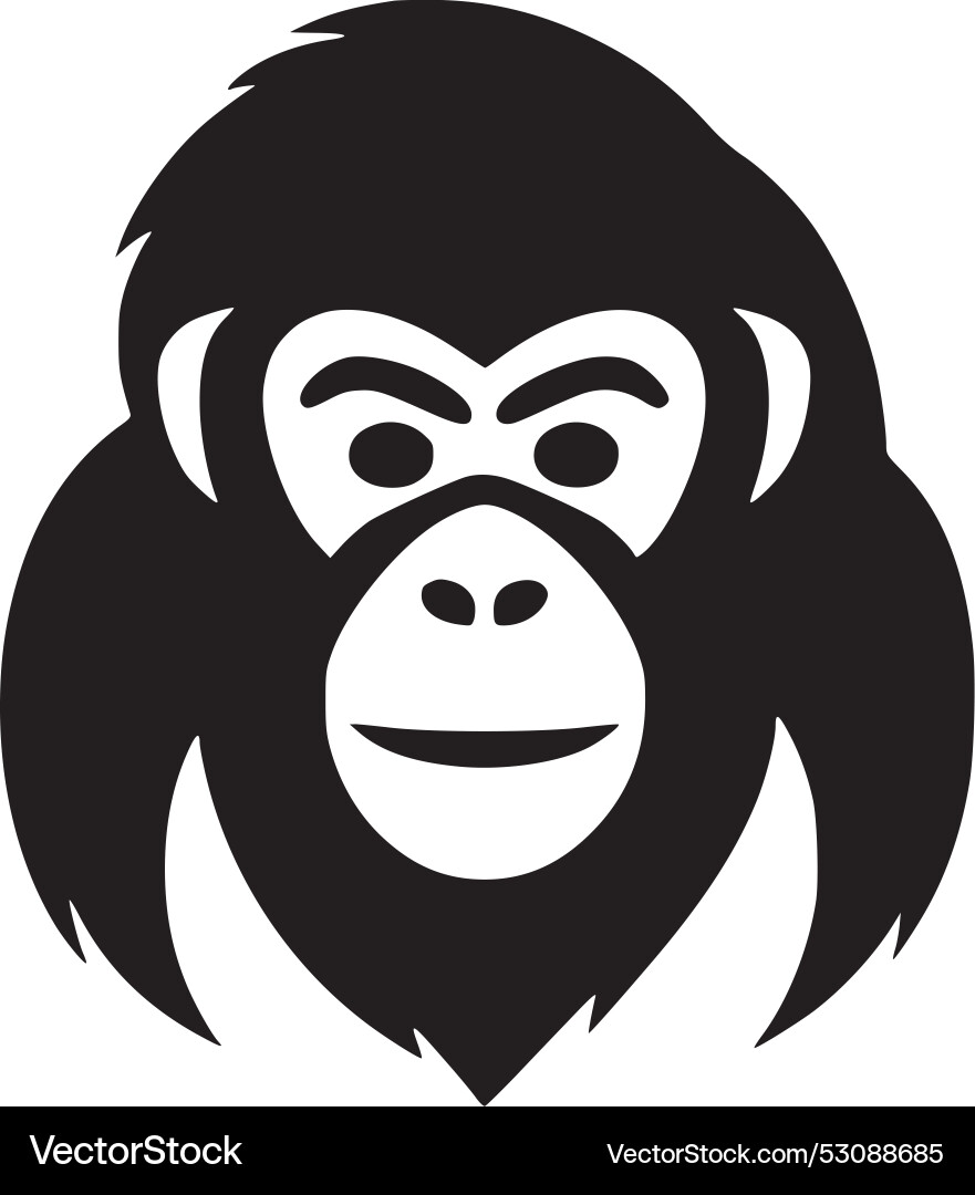 Monkey - minimalist and flat logo Royalty Free Vector Image