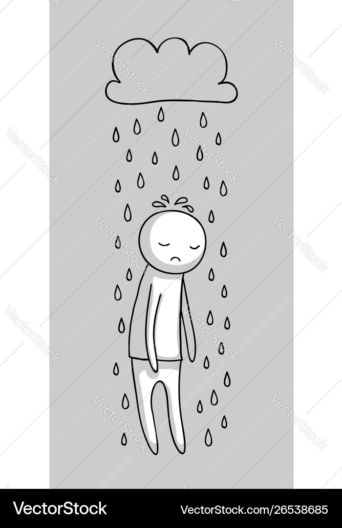 Sad person concept Royalty Free Vector Image - VectorStock