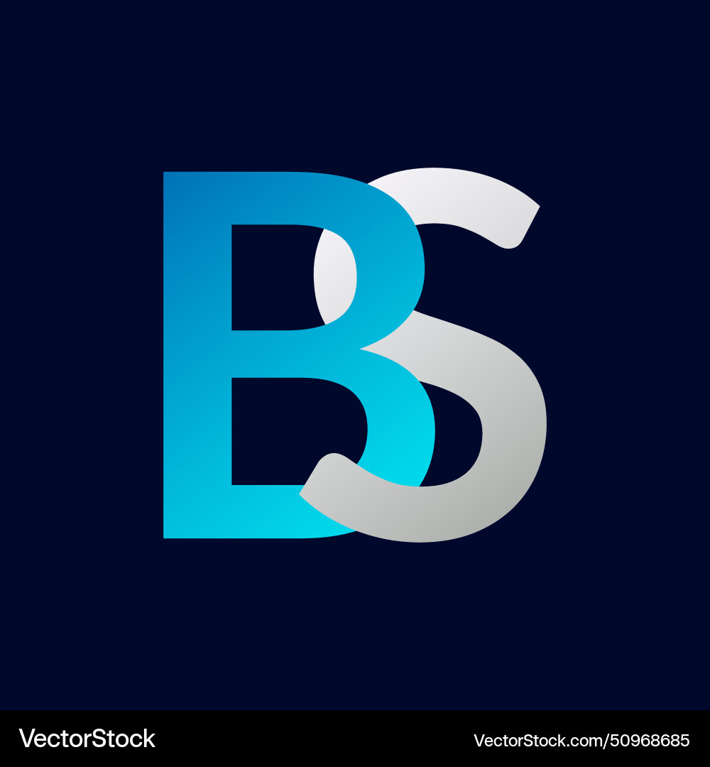 Unique bs letter logo icon template Royalty Free Vector