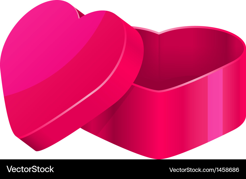 Pink heart box Royalty Free Vector Image - VectorStock