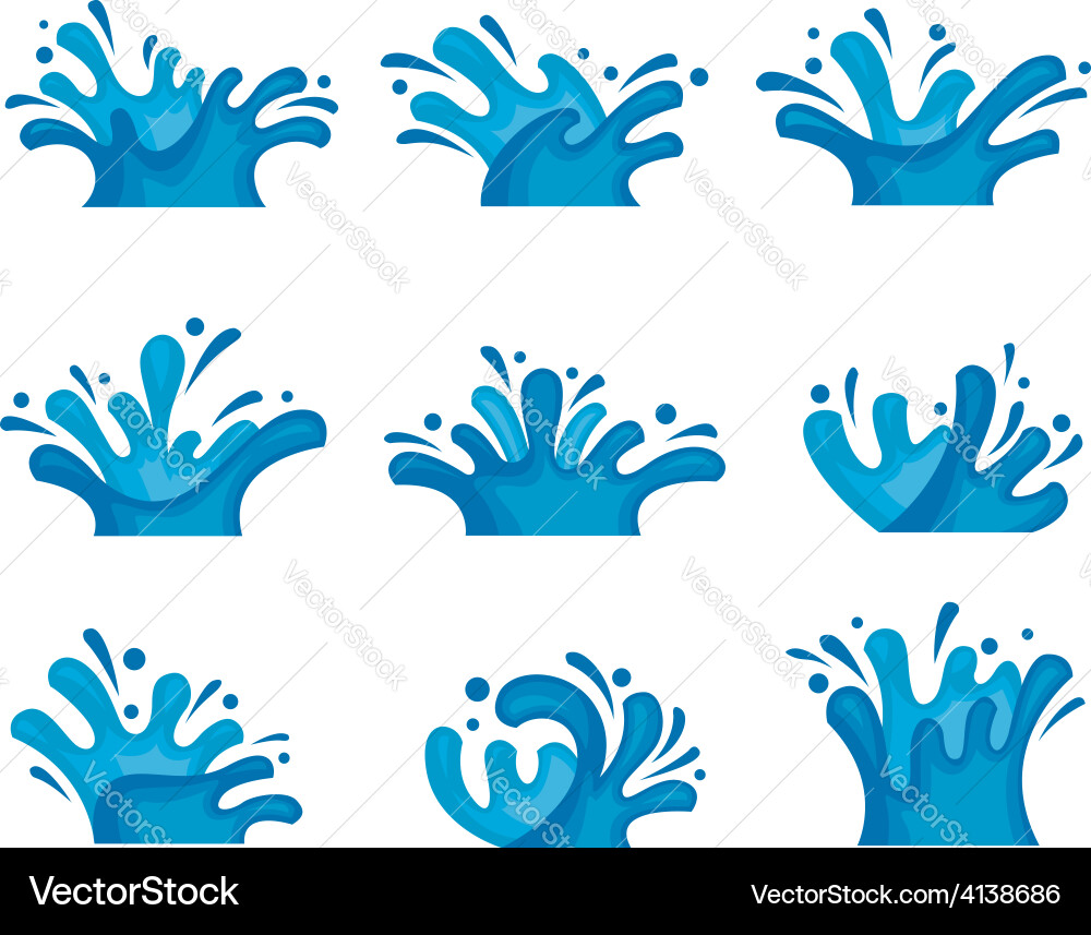 Water set Royalty Free Vector Image - VectorStock