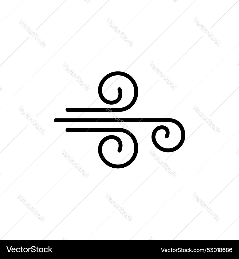 Wind icon set ocean air blow symbol cyclone flow Vector Image