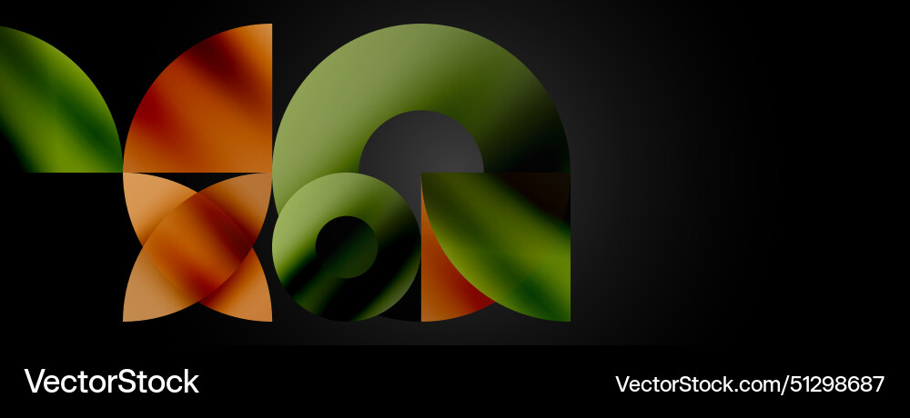 Abstract round geometric shapes with gradients Vector Image