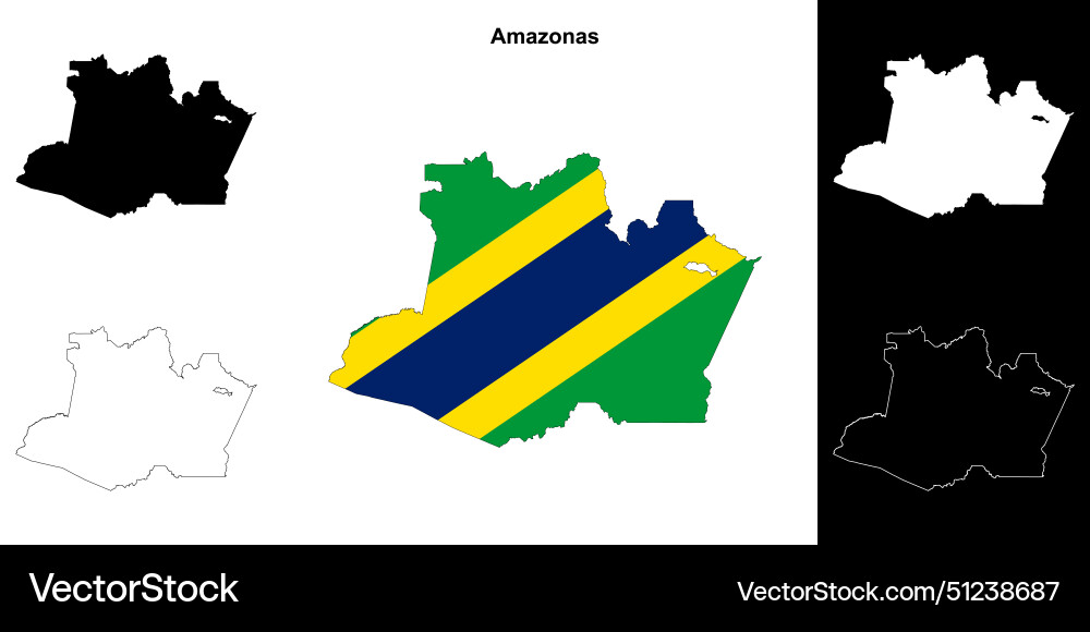 Amazonas outline map Royalty Free Vector Image